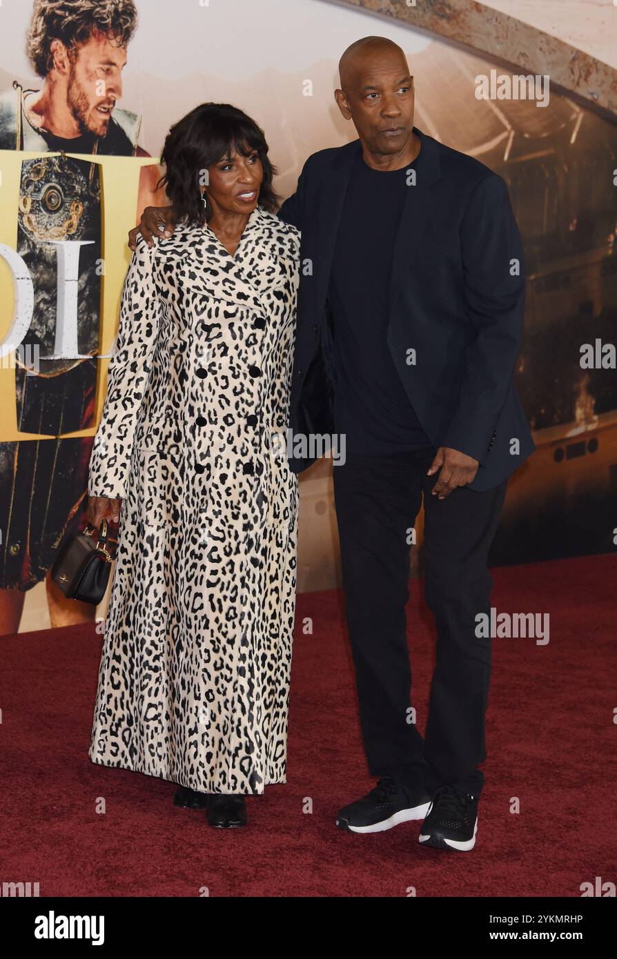 Hollywood, USA. 18th Nov, 2024. Denzel Washington and Pauletta ...