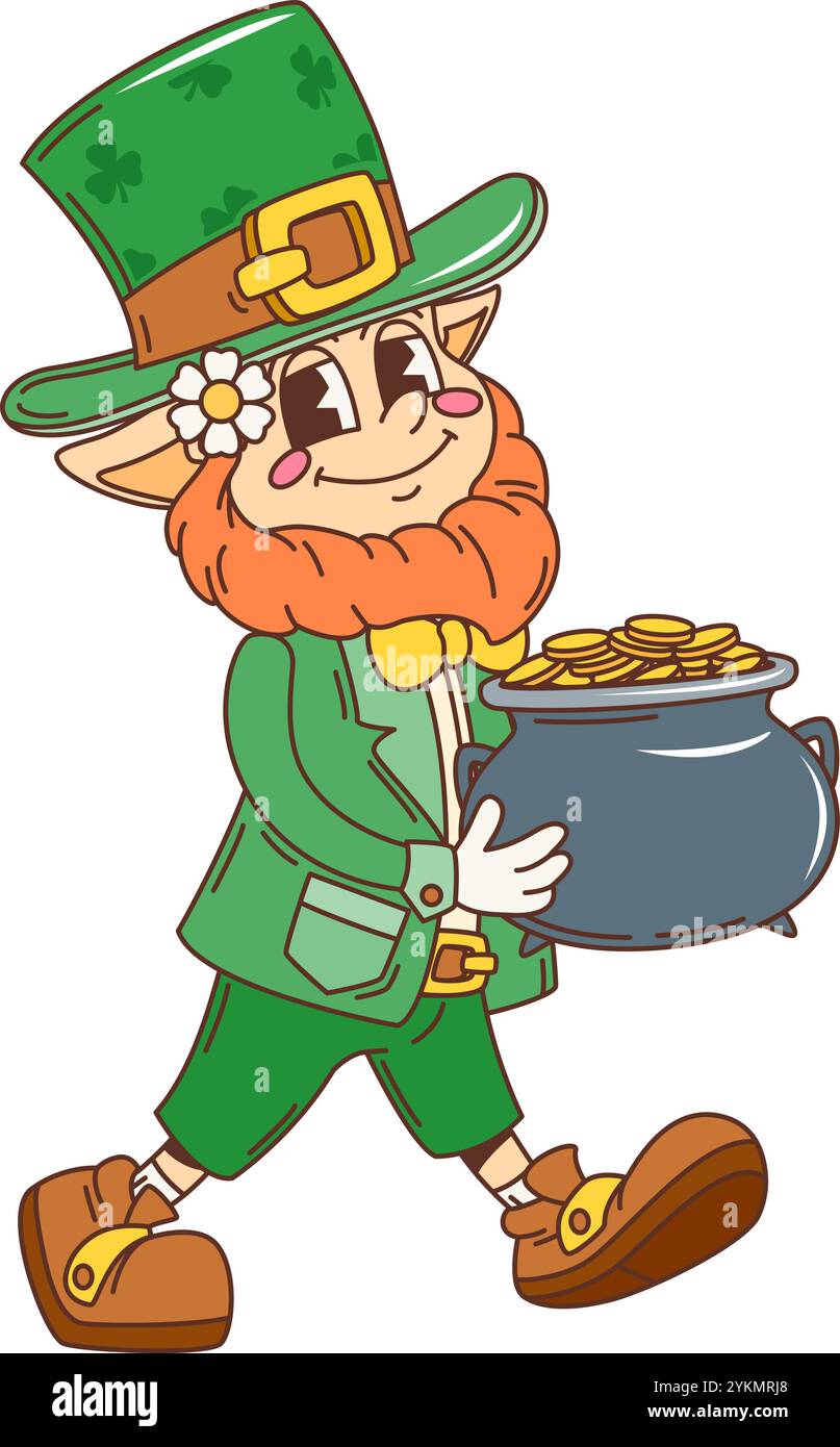 Pot of gold retro Stock Vector Images - Alamy