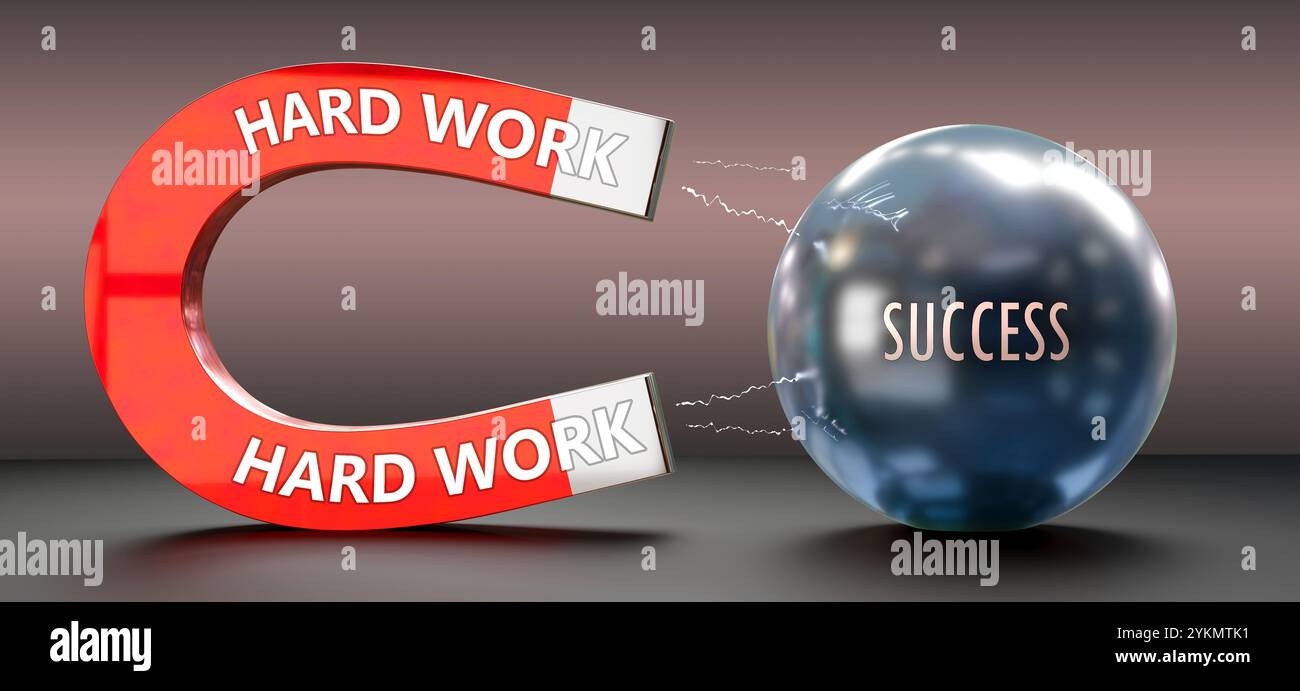 Hard Work that attracts Success. Power of hard work Stock Photo - Alamy
