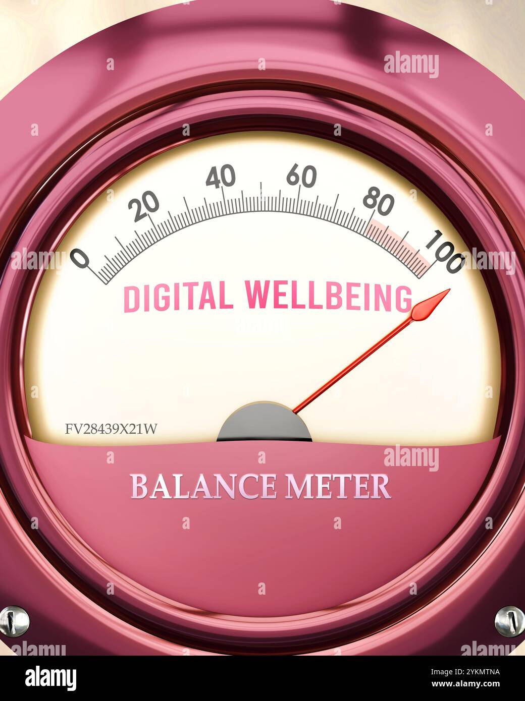 Digital wellbeing and balance that is hitting a full scale hi-res stock ...