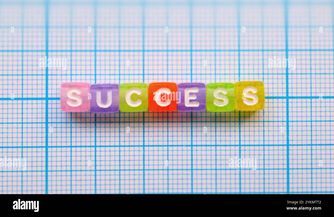 colorful blocks with "Success" text on lined paper background Stock ...