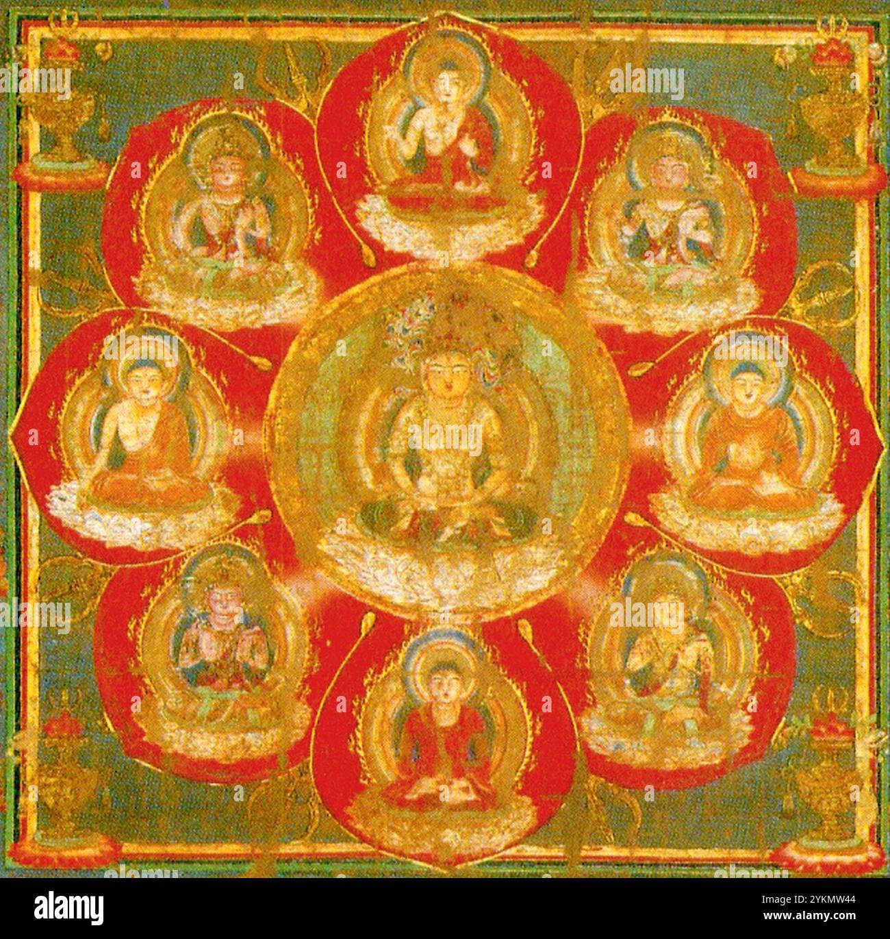 Buddha in lotus detail, Mandala of the Two Realms (Kyōōgokoku-ji) 9th ...