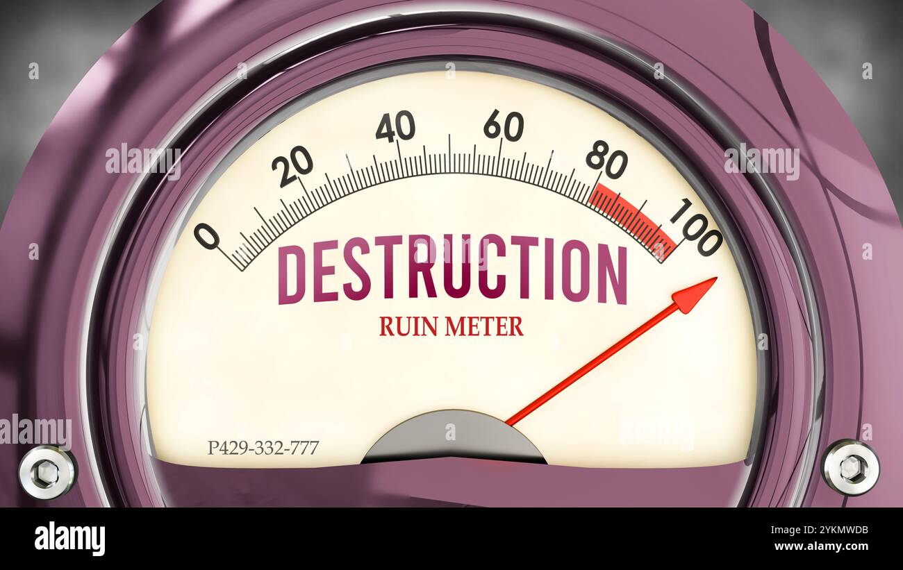 Destruction and Ruin Meter that is hitting a full scale, showing a very ...