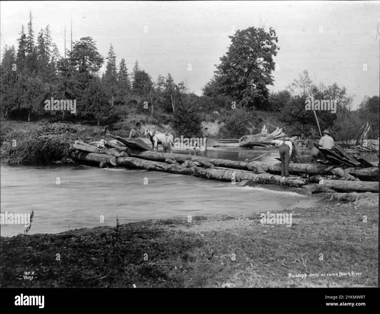 Dam building process Black and White Stock Photos & Images - Alamy