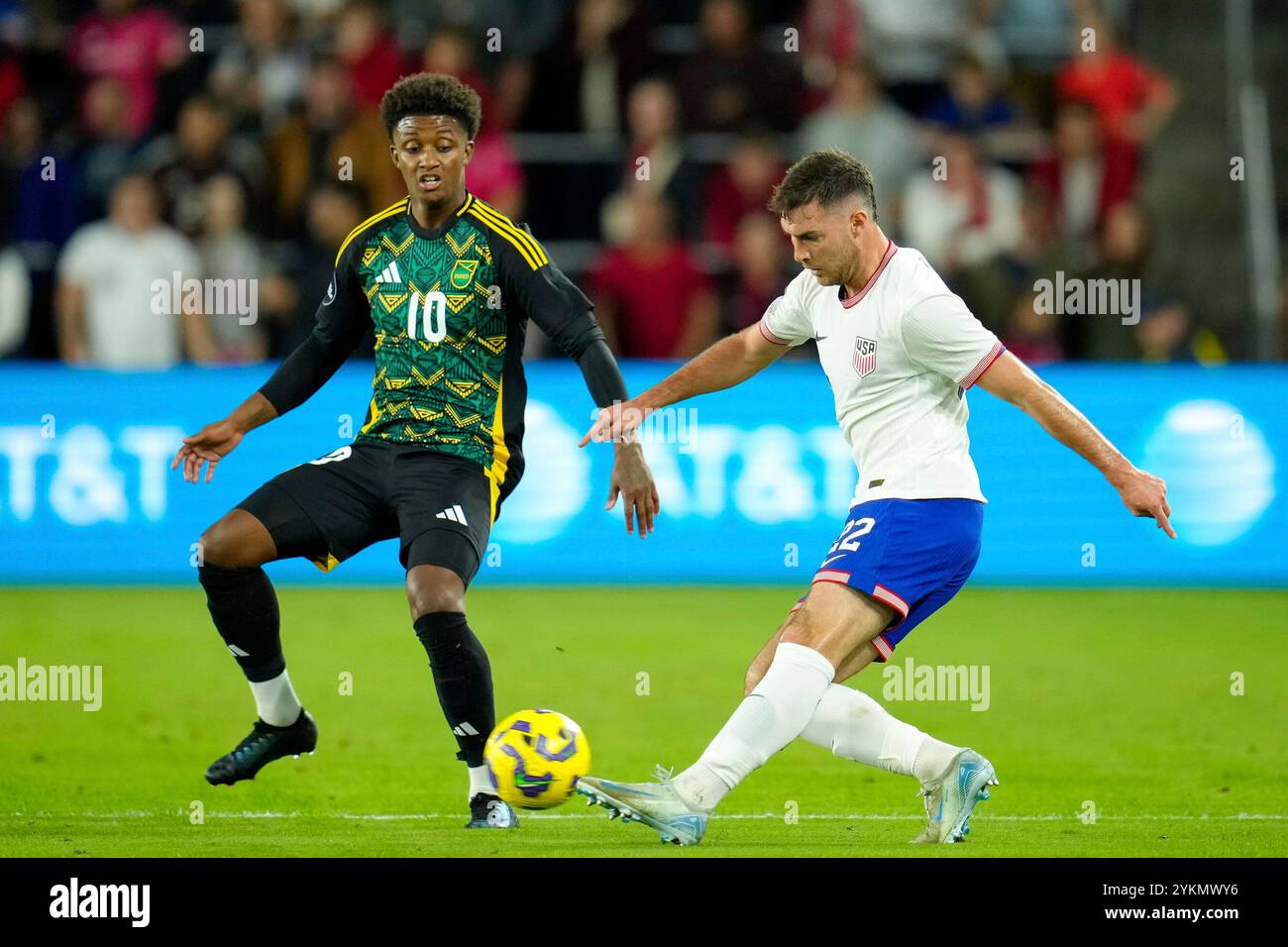 St. 18th Nov, 2024. United States defender Joe Scally (22) passes the ...