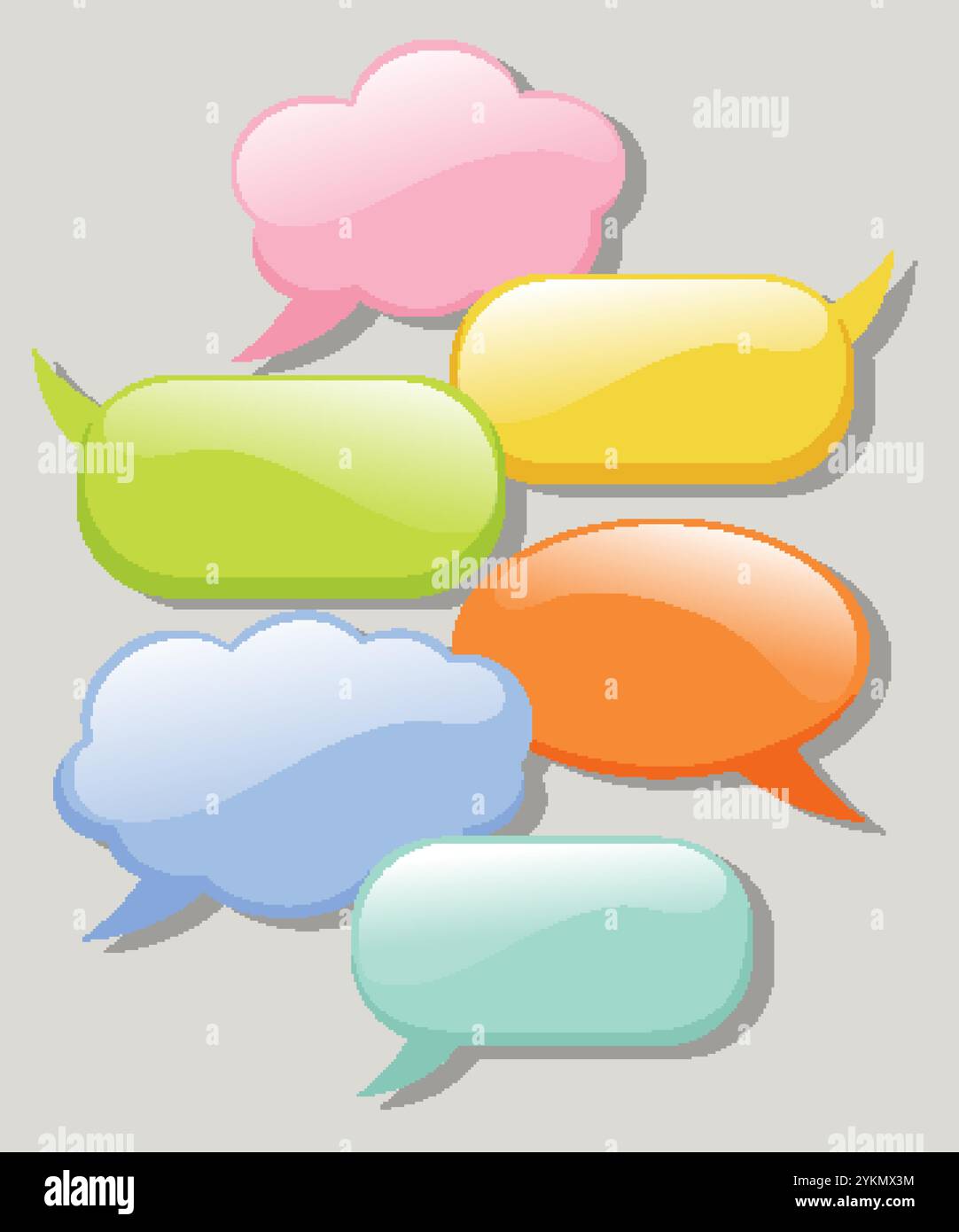 Vibrant speech bubbles representing dialogue and interaction Stock ...