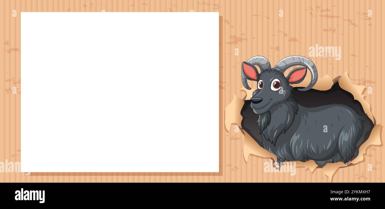 A goat peeks through a torn paper hole Stock Vector Image & Art - Alamy