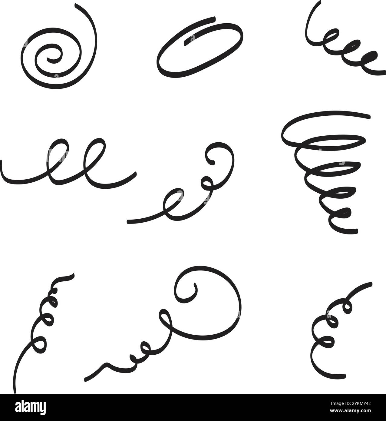Set of spirals vector illustration hand drawn Stock Vector Image & Art - Alamy
