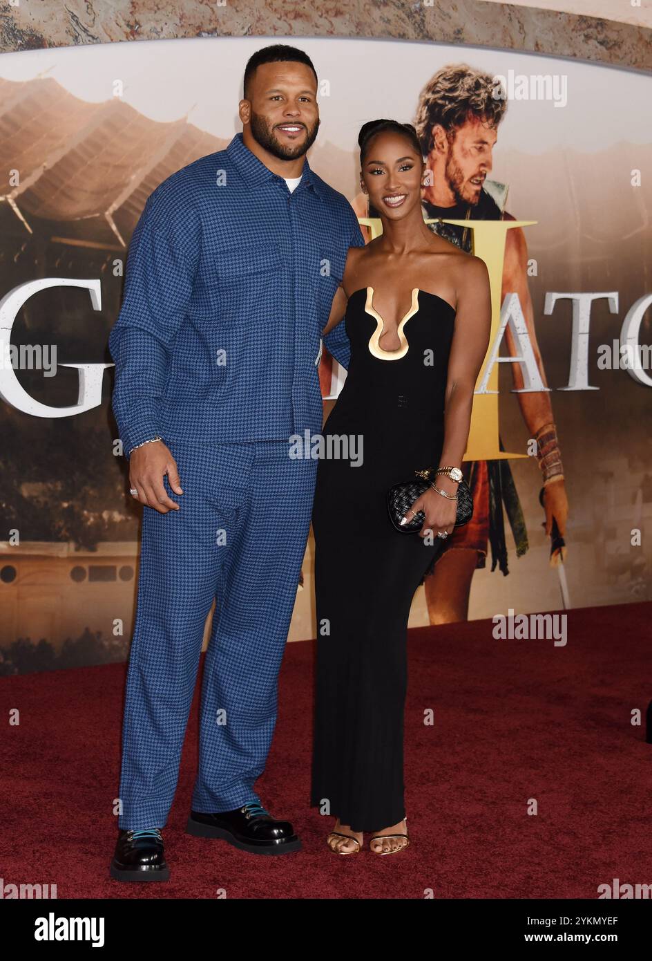 Hollywood, USA. 18th Nov, 2024. Aaron Donald and Erica Donald arriving ...