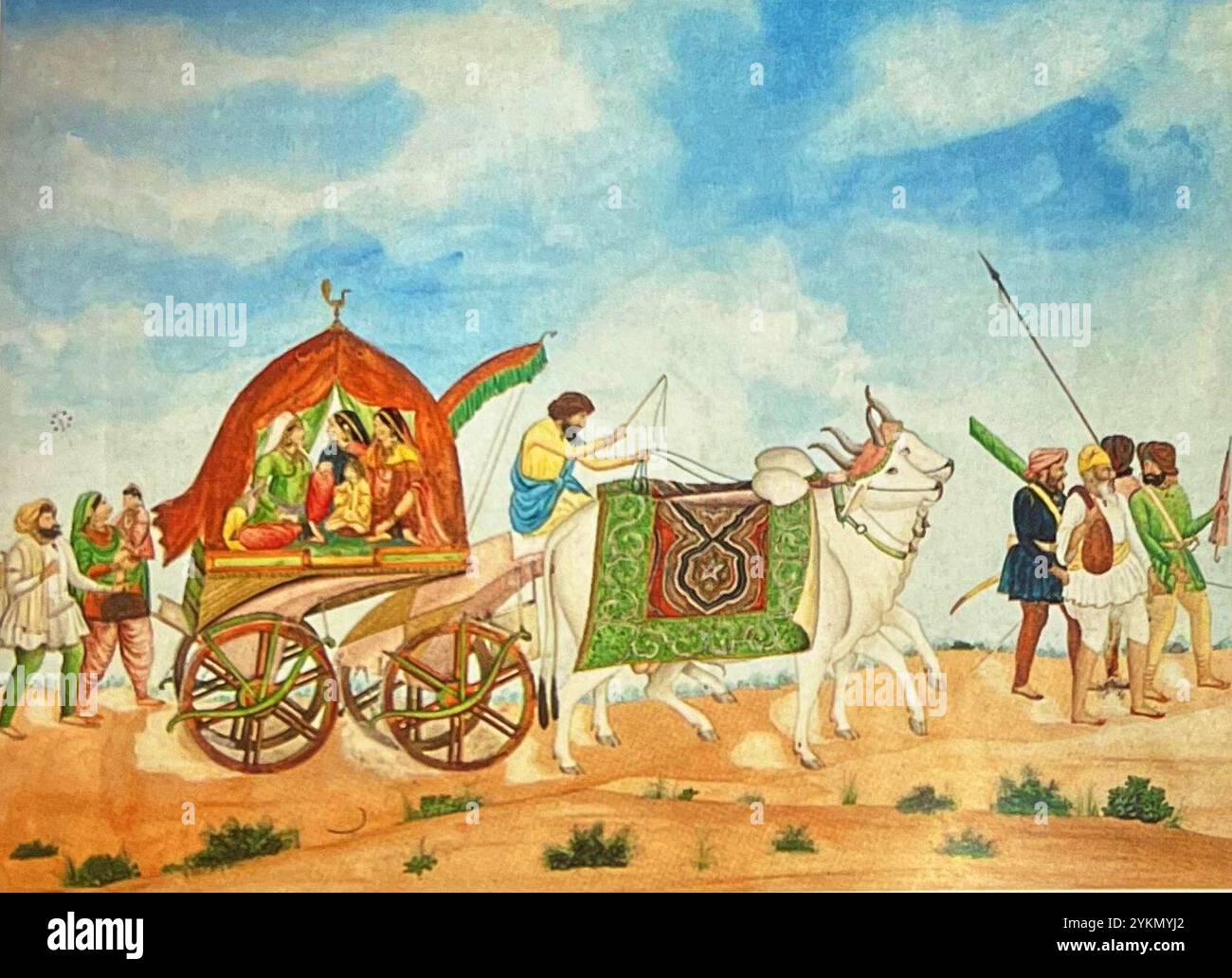 Bullock cart pulling carriage with Maharaja Dalip Singh and Rani Jindan ...