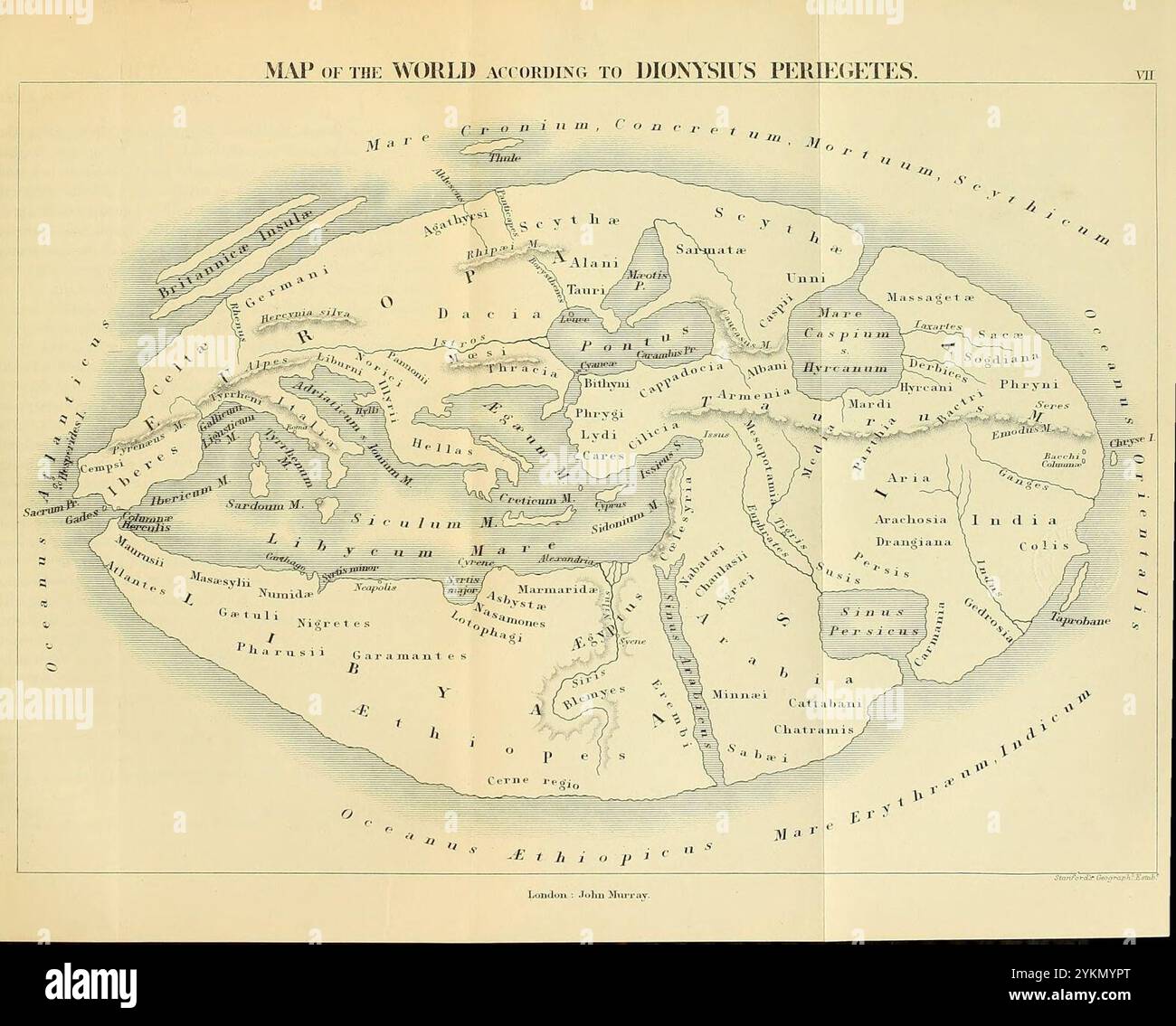 Bunbury Vol 2 Map 07 Dionysius Periegetes p 490 Stock Photo - Alamy