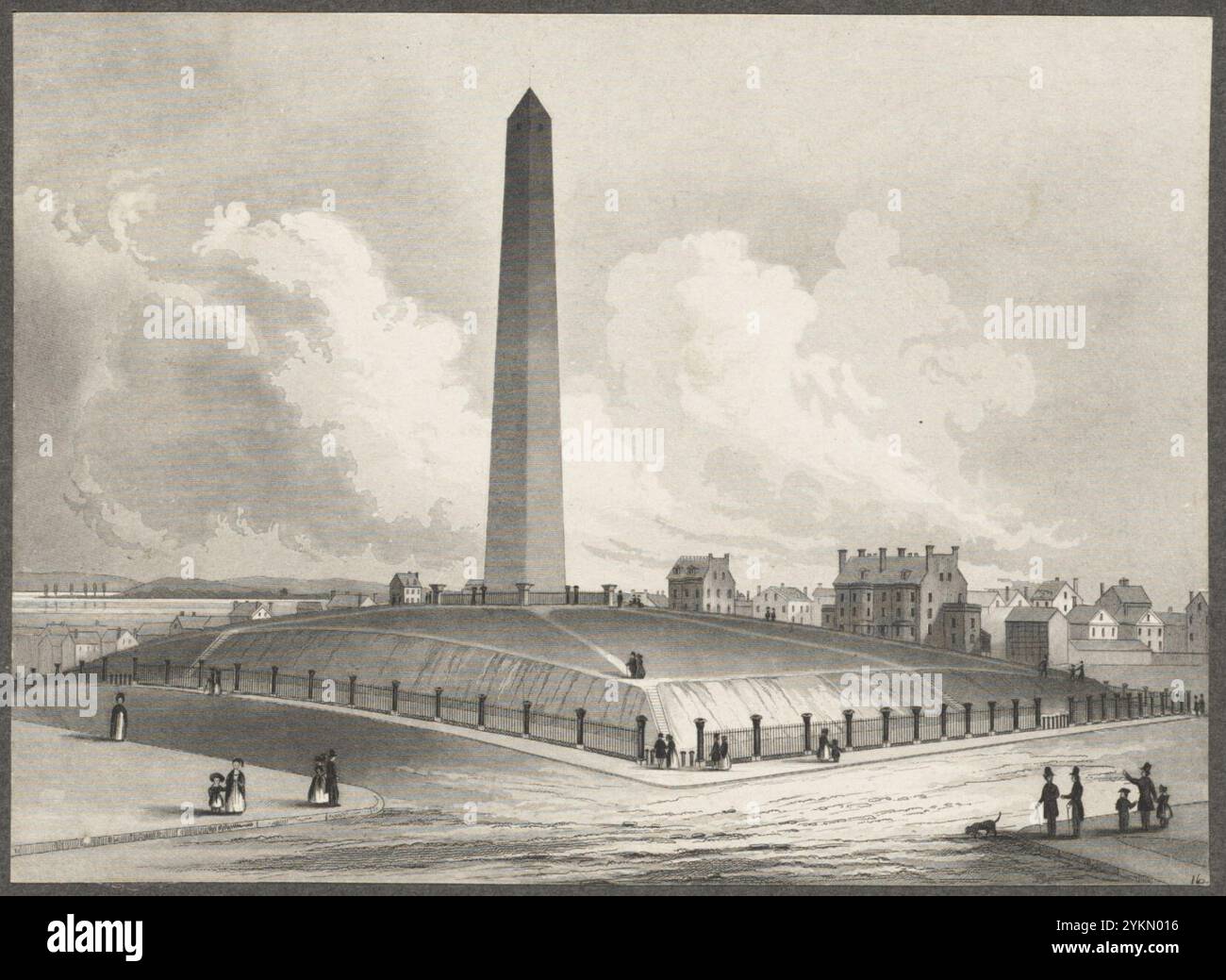Bunker Hill Monument, 1848, by Richard P. Mallory, engraved by Edward A ...