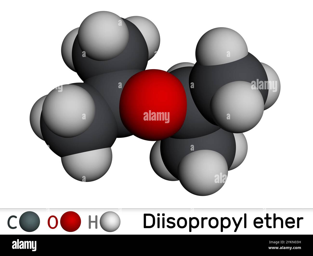 Diisopropyl ether molecule. Molecular model. 3D rendering. Illustration ...