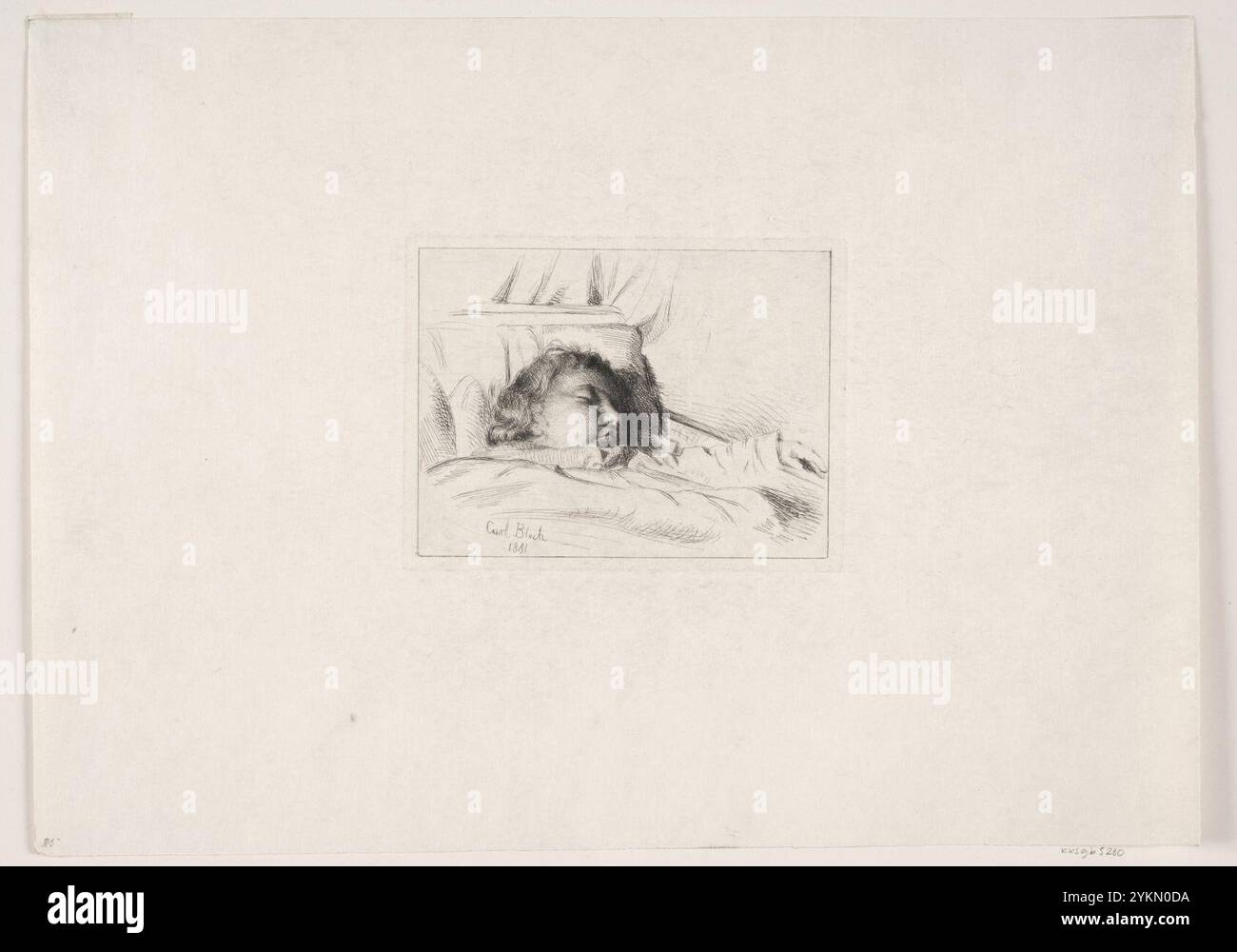Carl Bloch, Det sovende barn, 1881 Stock Photo - Alamy