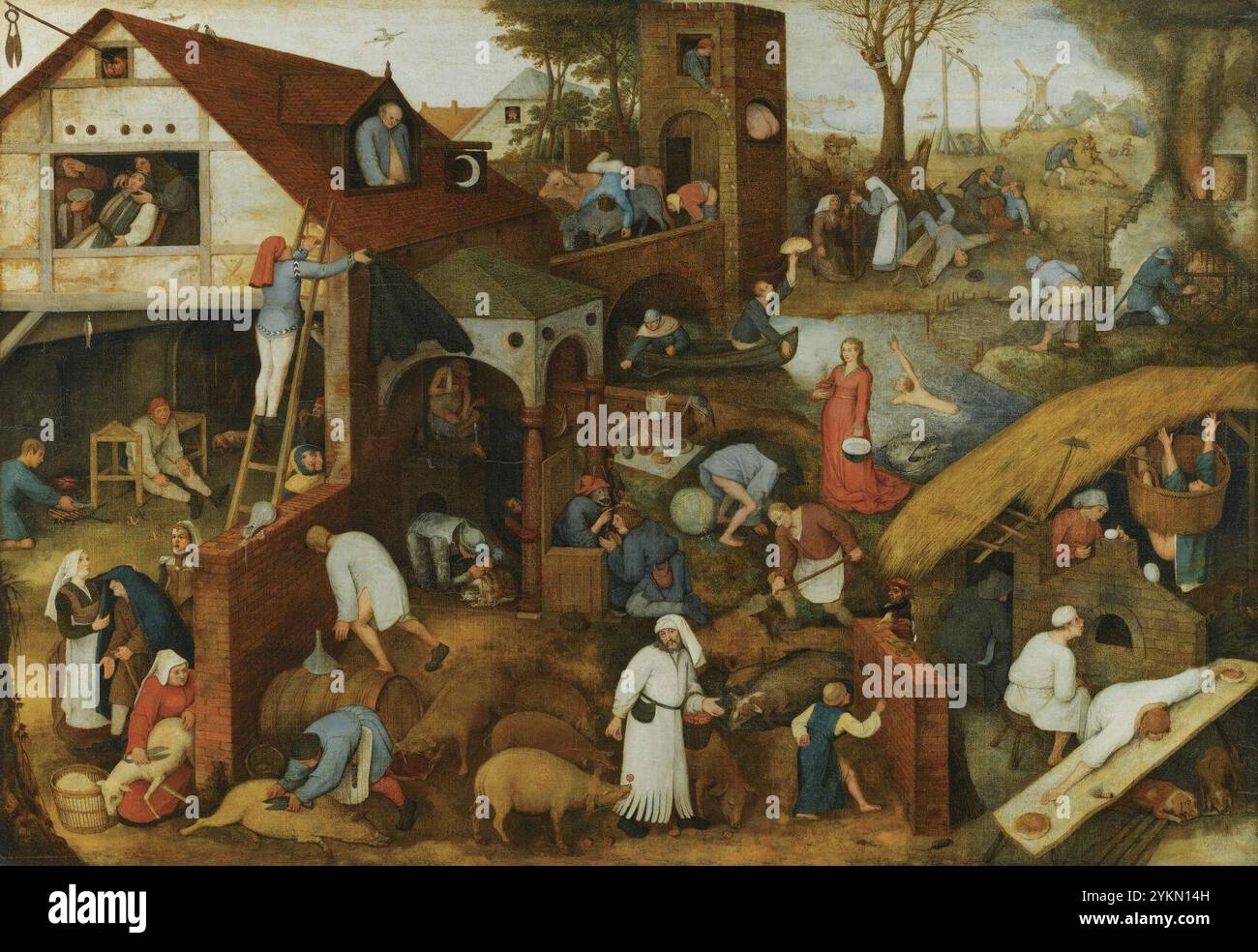 Follower of Pieter Brueghel the Elder - Flemish Proverbs Stock Photo ...