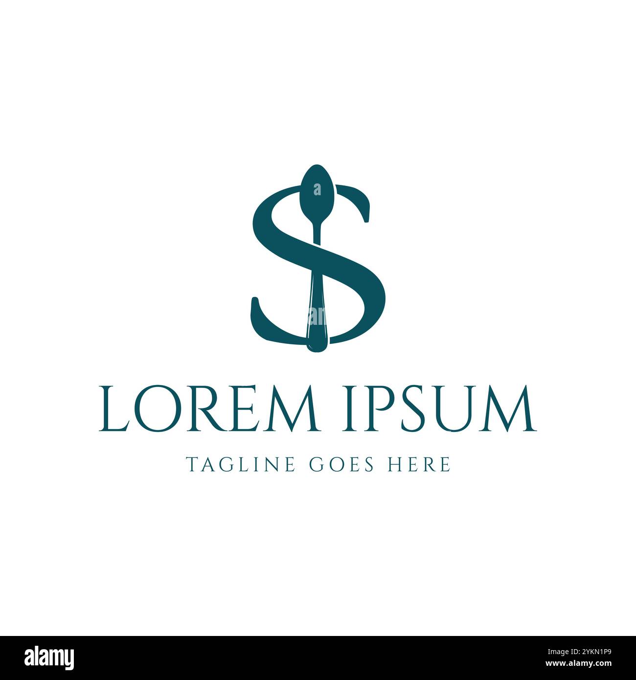 Initial Letter S with Spoon for Food Restaurant Service Icon Symbol ...