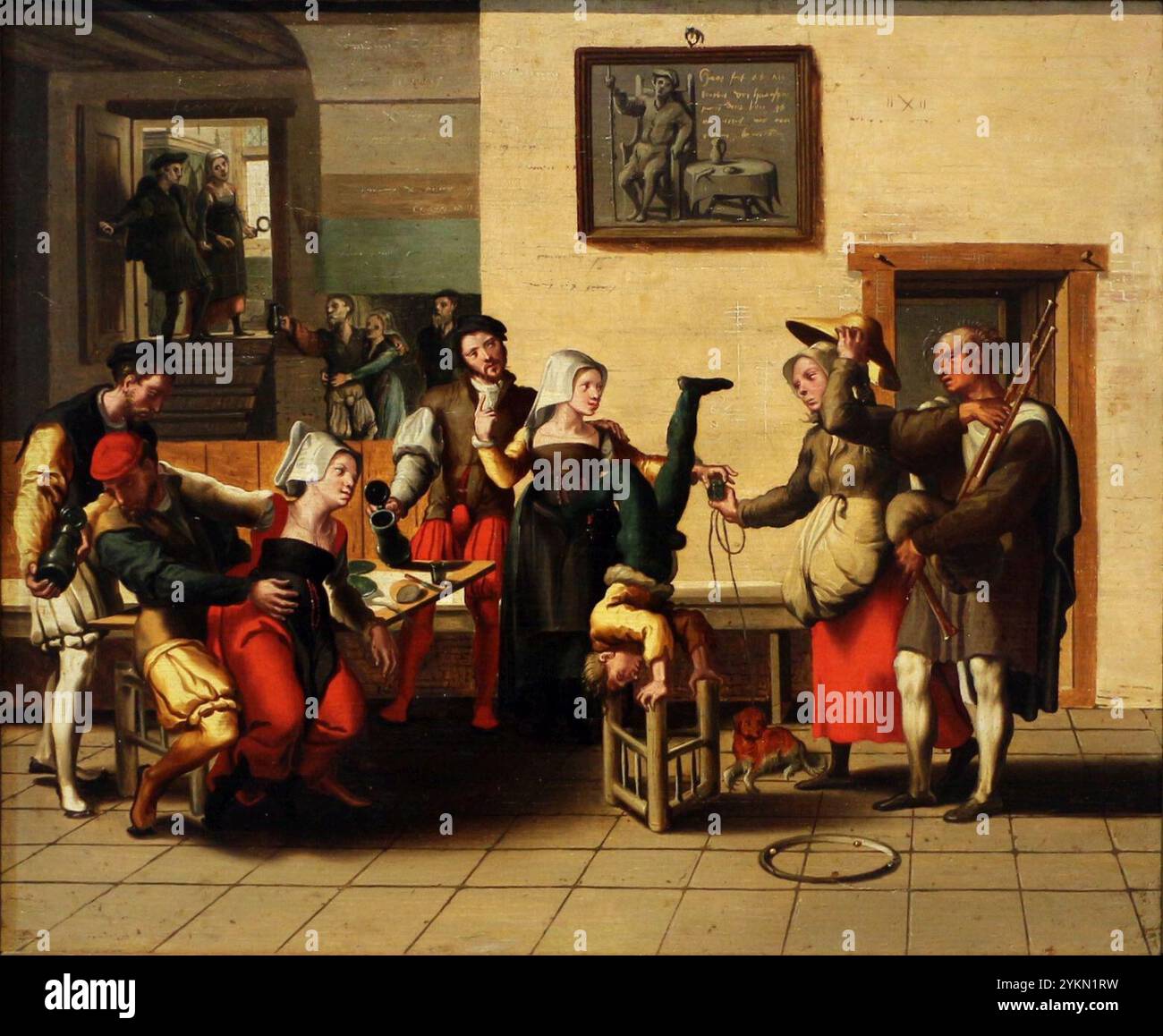 Interior of a Tavern with an Acrobat and a Bagpipe Player from the ...