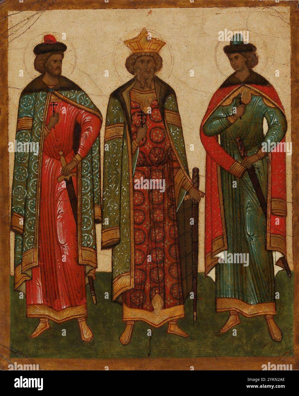 Novgorod School - The holy princes Borys, Volodymyr and Hlib Stock ...
