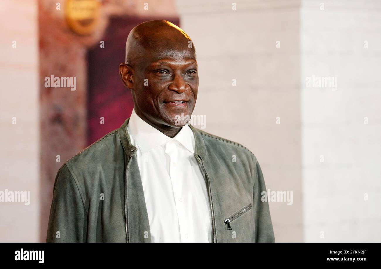 Peter Mensah poses at the premiere of the film "Gladiator II" on Monday ...
