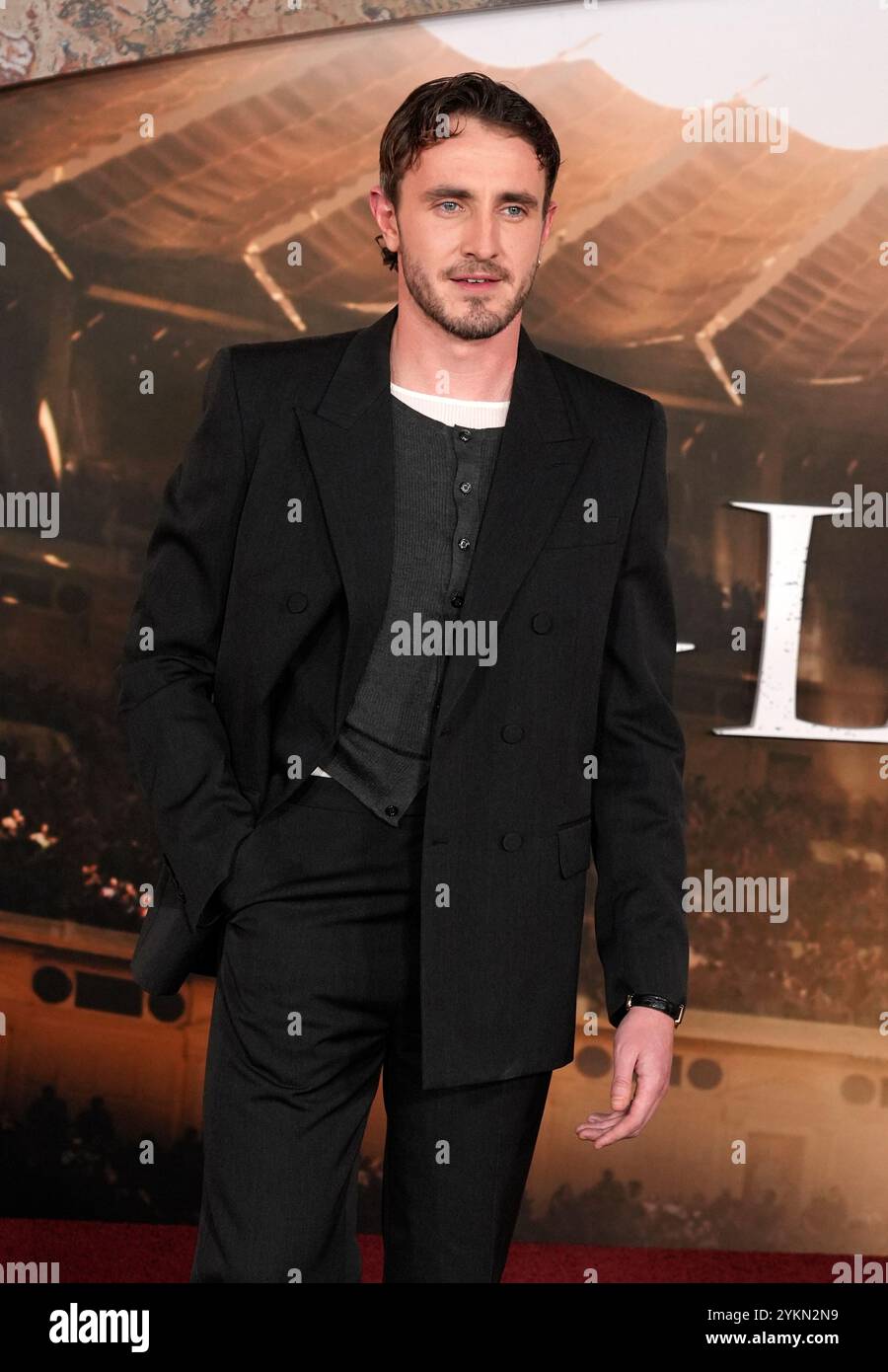 Paul Mescal poses at the premiere of the film "Gladiator II" on Monday ...