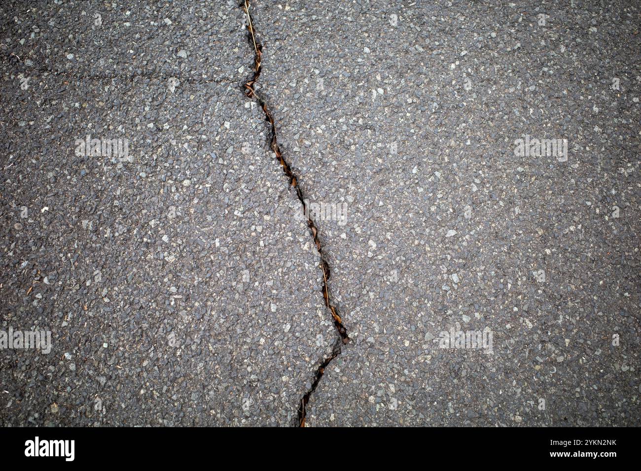 Asphalt cracks, road surface damage due to earthquake in Indonesia ...