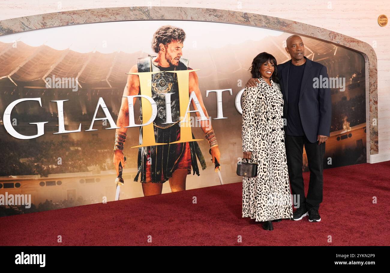 Denzel Washington, right, and his wife Paulette pose together at the ...