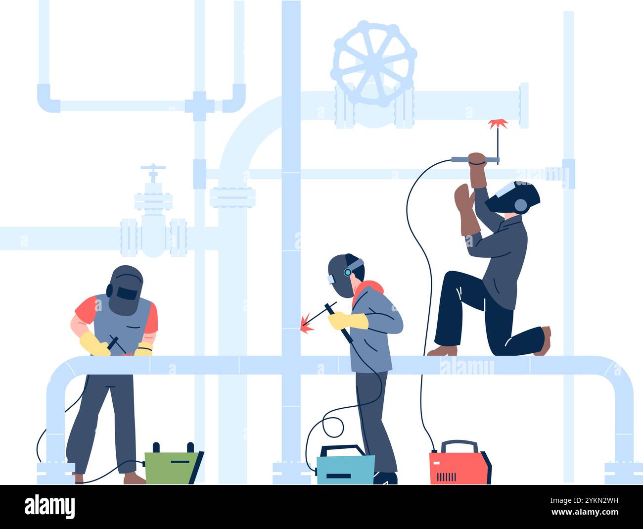 Welders working welding machine in Stock Vector Images - Alamy