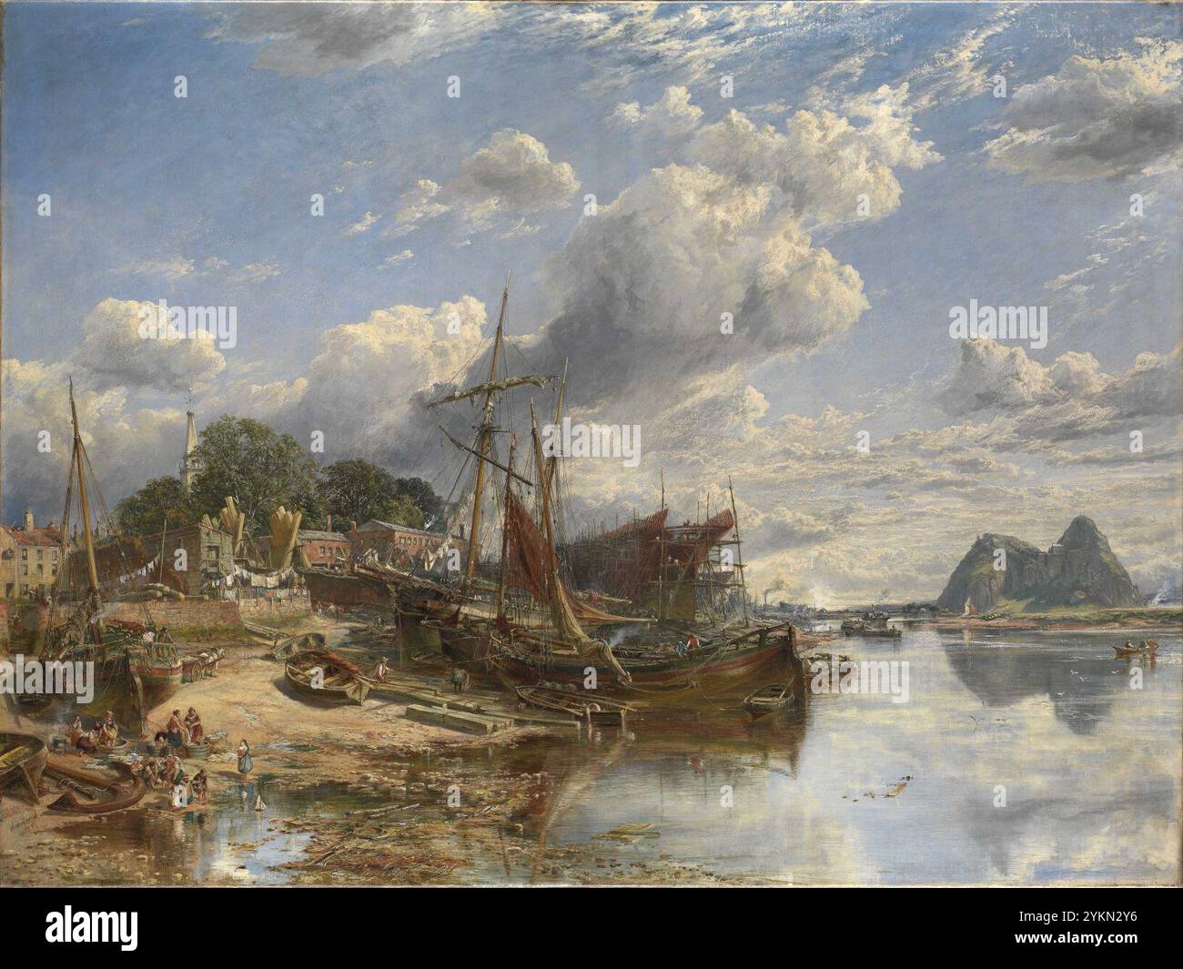 Samuel Bough - Shipyard at Dumbarton (1855 Stock Photo - Alamy