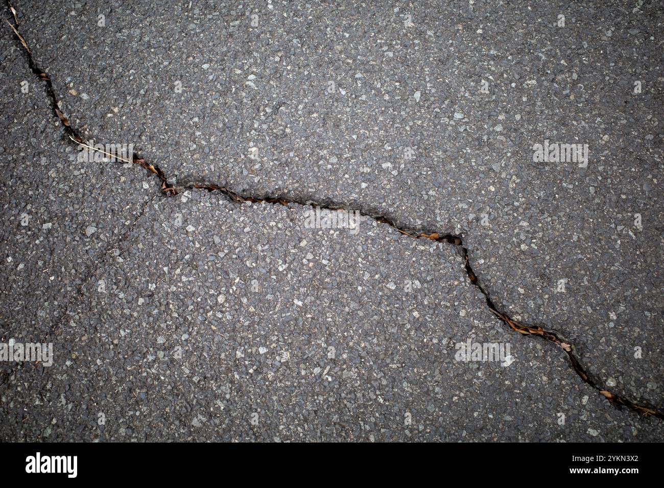 Asphalt cracks, road surface damage due to earthquake in Indonesia ...