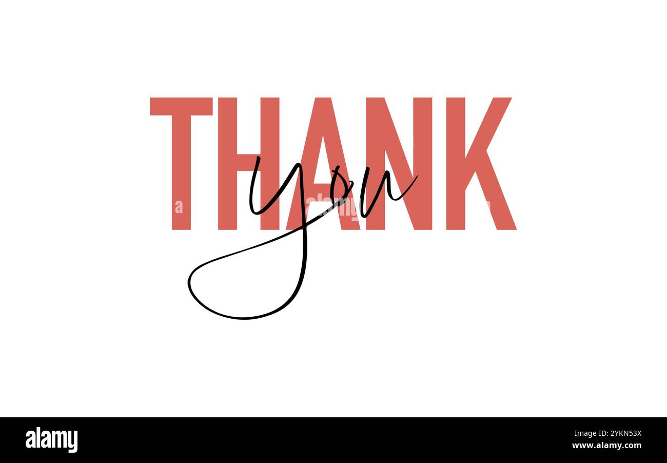 Thank! handwritten on white Stock Vector Images - Alamy