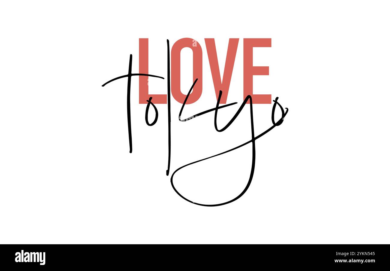 Love Tokyo quote card. Modern, simple, minimal typographic design ...