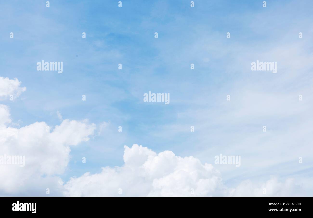 Bright Blue Sky with White Cloud background: A Clear Summer Day with ...