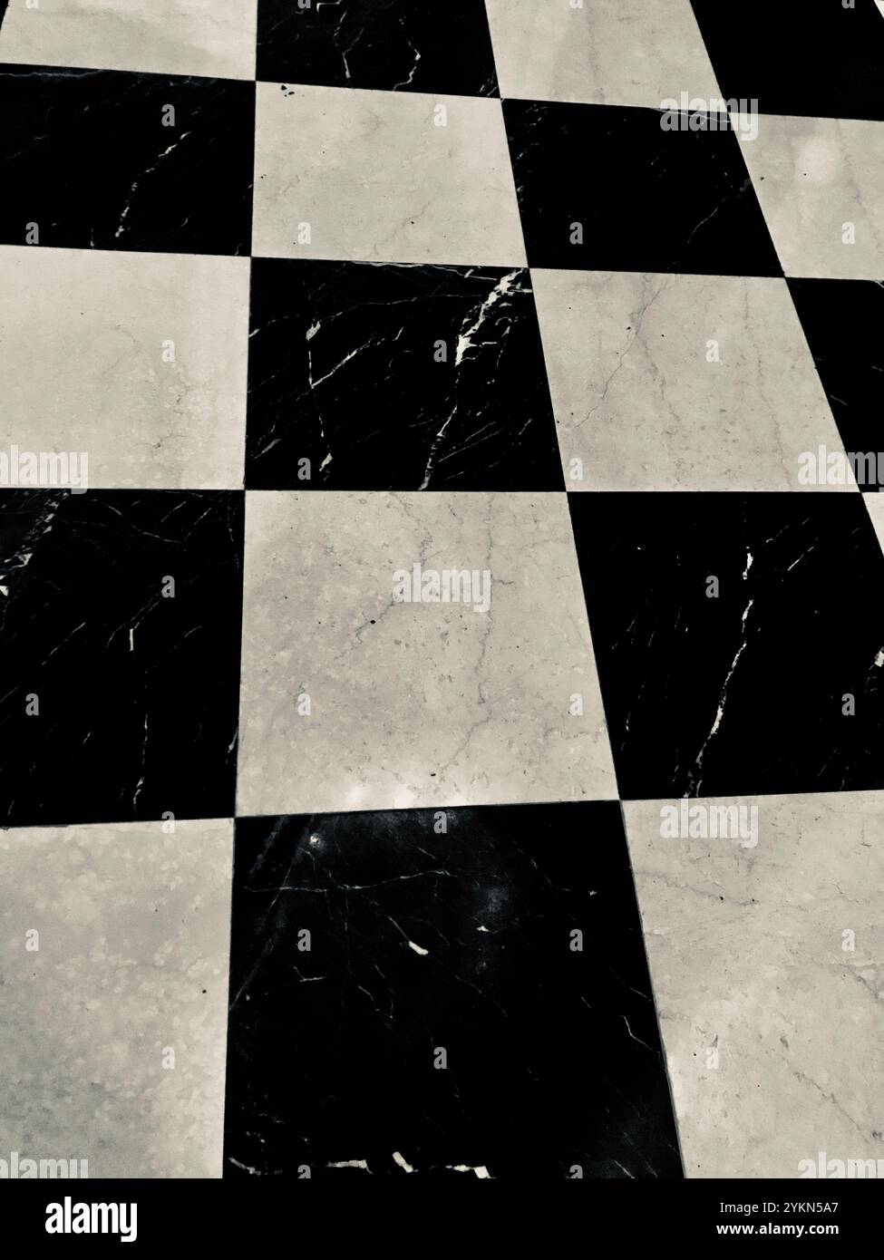 Abstract geometric pattern featuring a polished black and white marble ...