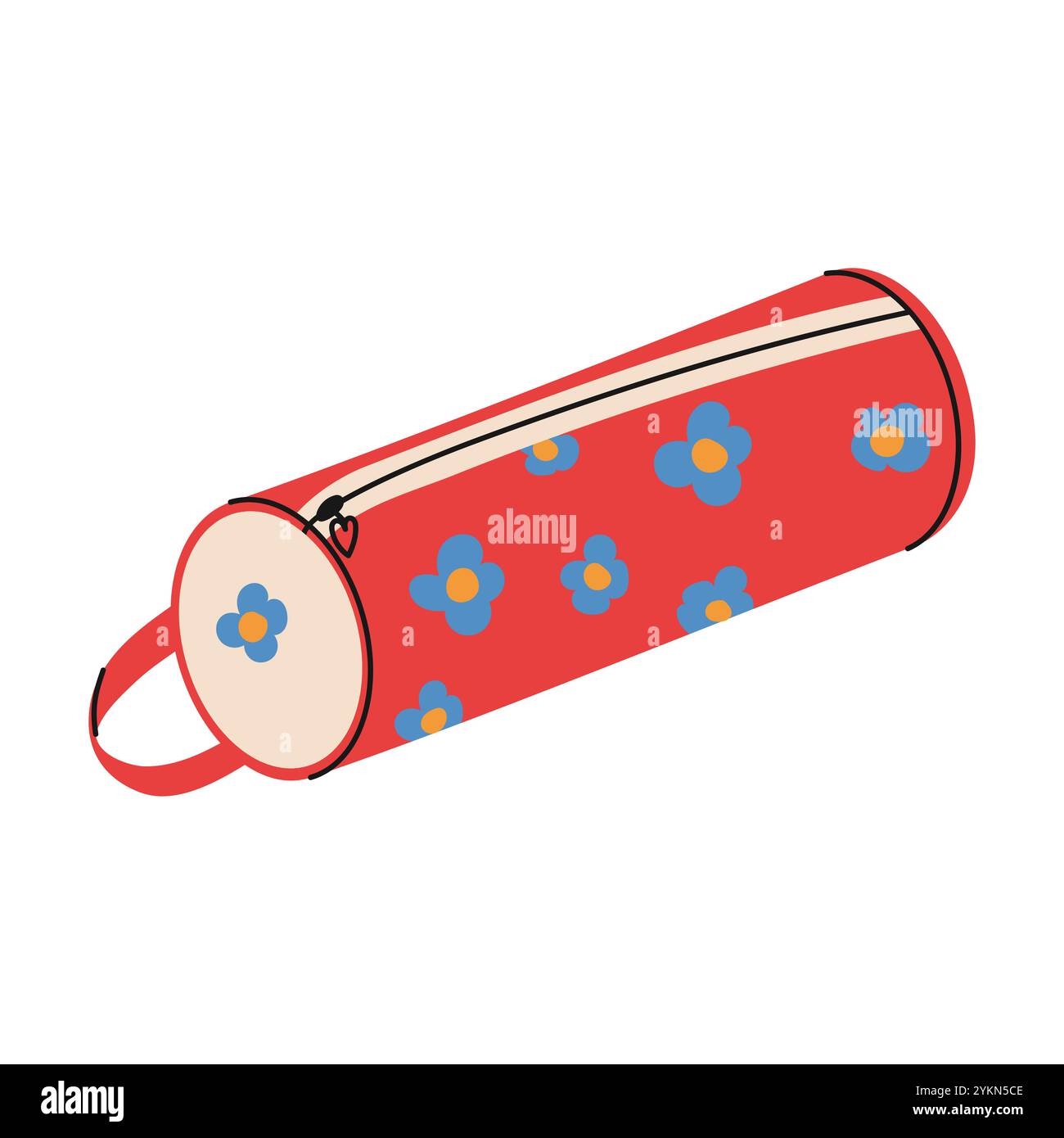 Colorful pencil case. Back to school concept. Hand draw vector ...