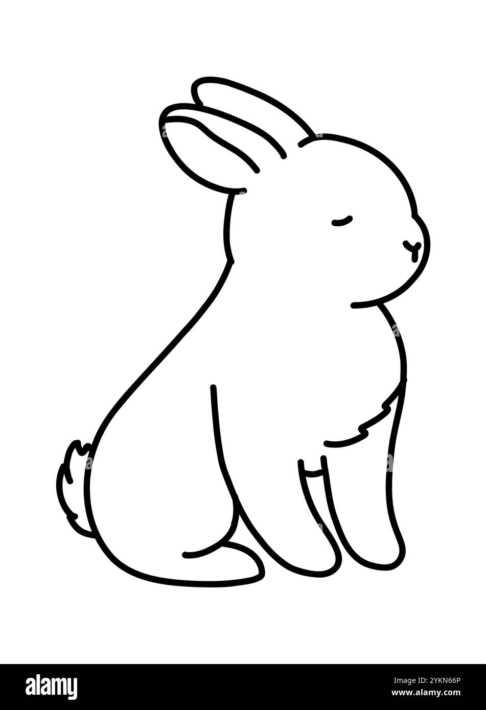 Hand-drawn vector rabbit icons set. Simple cartoon bunny isolated Stock ...