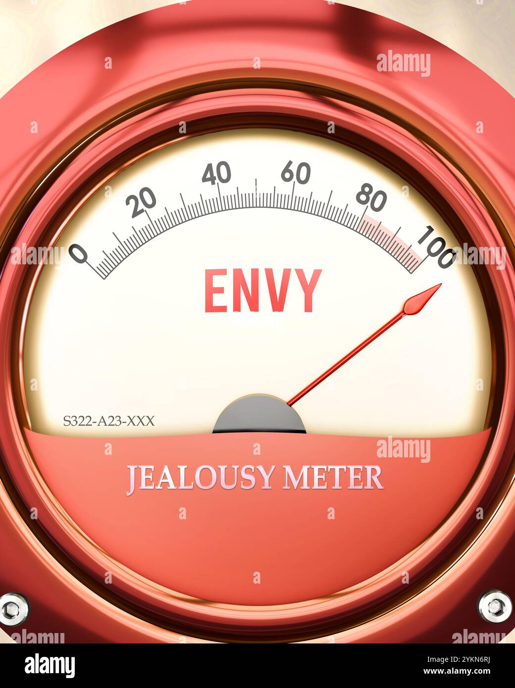 Envy and jealousy meter that is hitting a full scale hi-res stock photography and images - Alamy