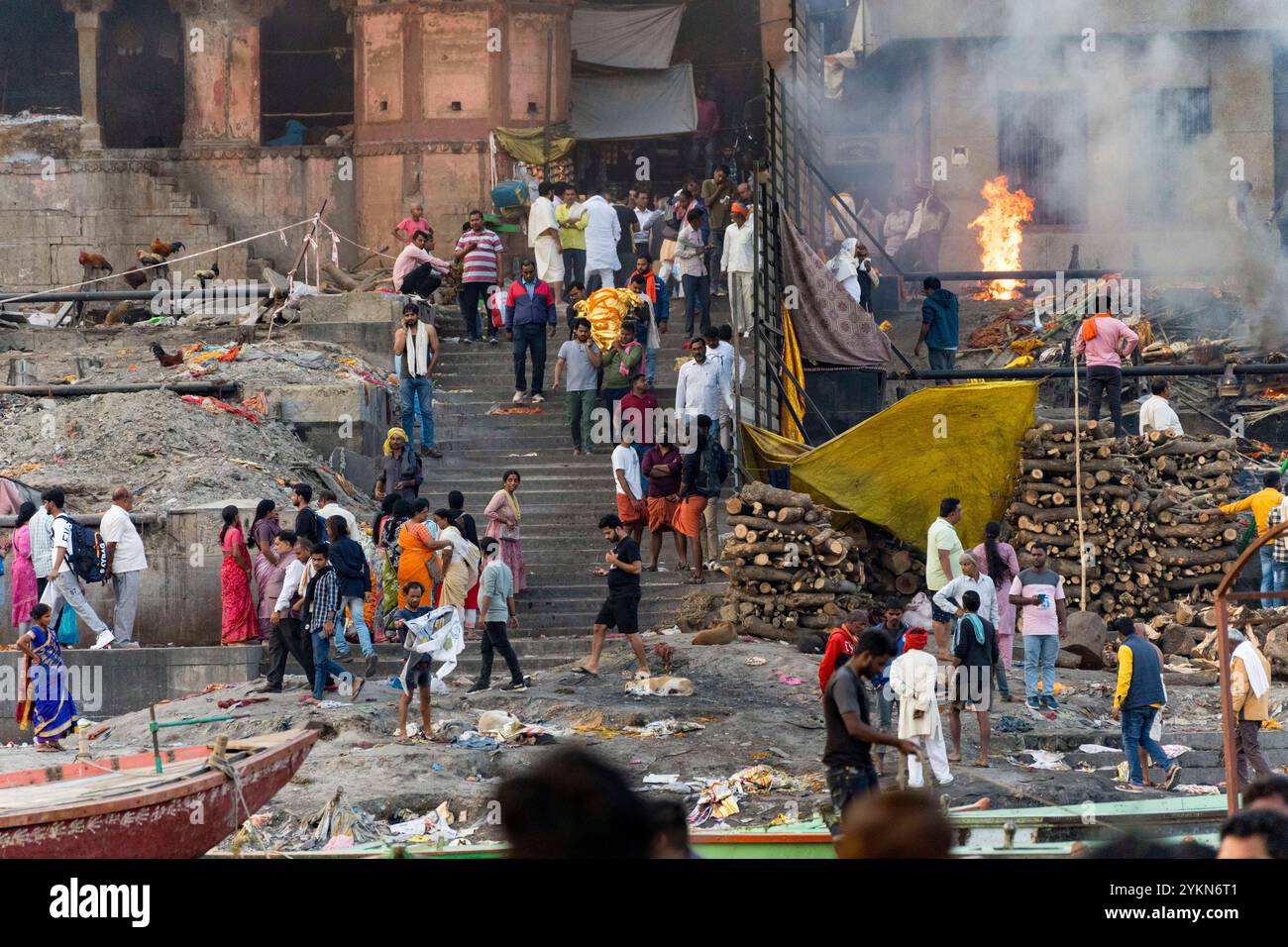 Photograph capturing the bustling atmosphere of a traditional hindu ...