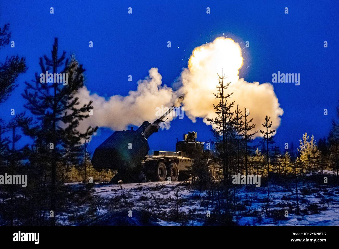 Live firing of the British Army's new Archer Mobile Howitzer gun near ...