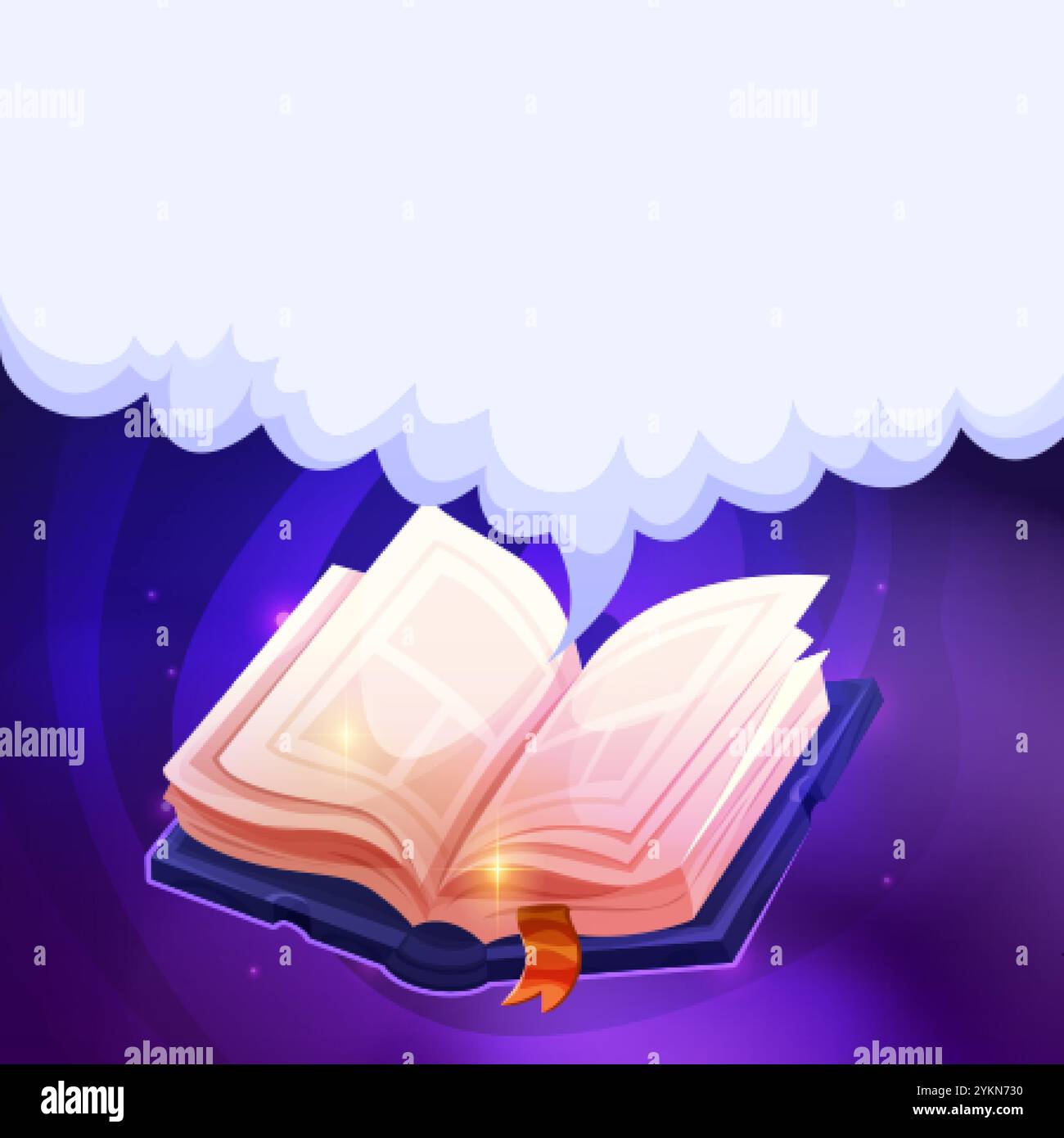 Open book with cloud. Discussing reading books concept, cartoon ...
