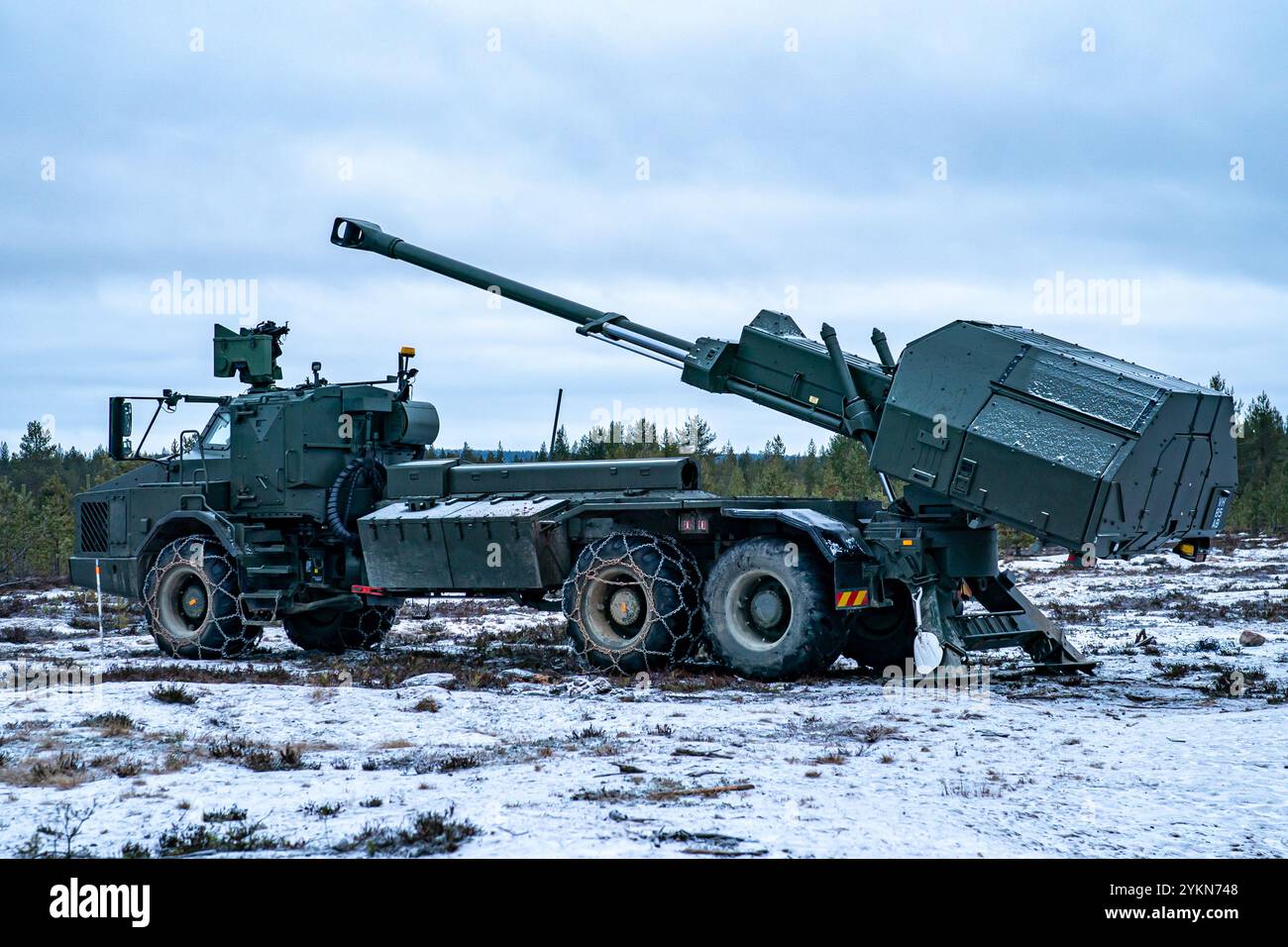 Live firing of the British Army's new Archer Mobile Howitzer gun near ...