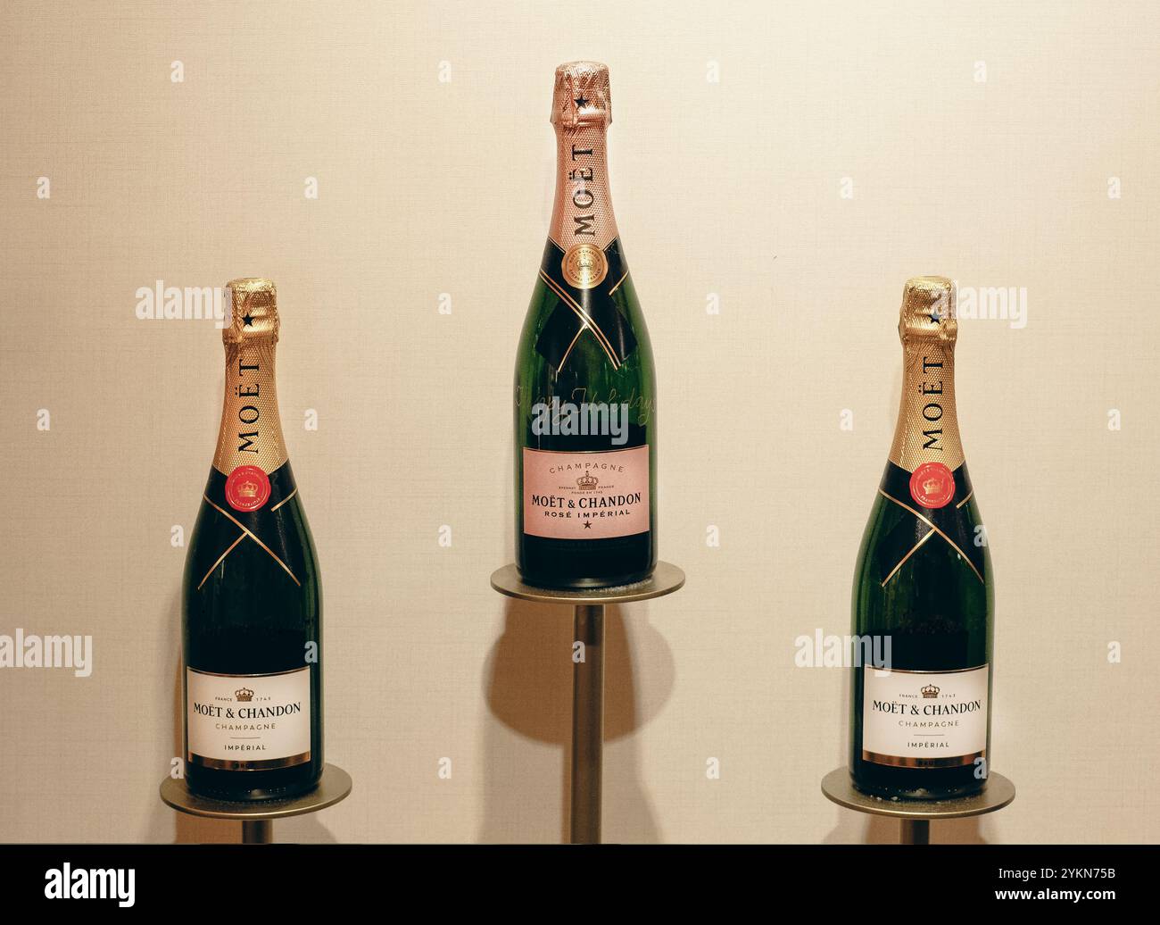 Moët & Chandon Imperial Brut and Rose luxury champagne.Milan - Italy,30 ...
