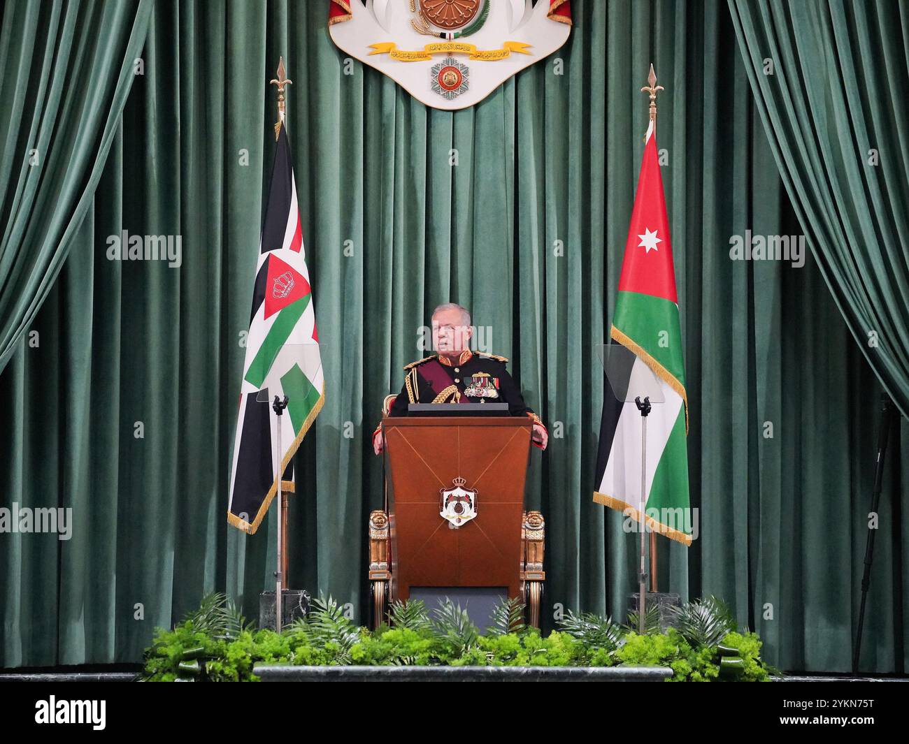 Amman, Jordan. 18th Nov, 2024. King Abdullah II of Jordan delivers a ...