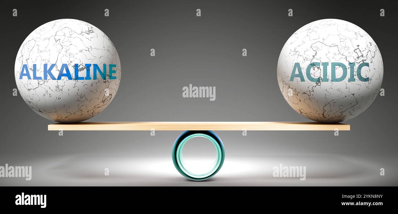 Alkaline and acidic in balance. A metaphor showing Alkaline in ...