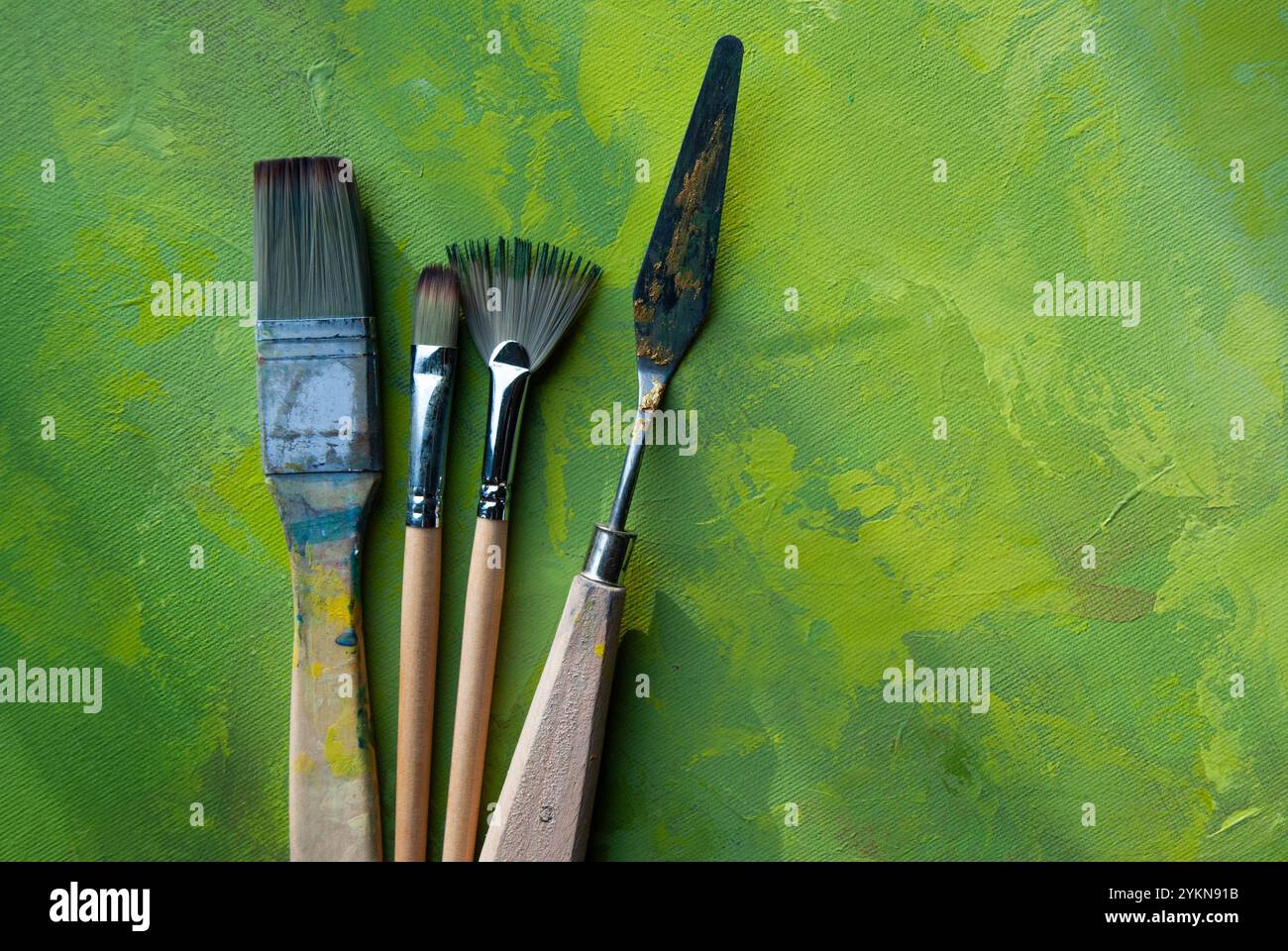Gold acrylic paint brush strokes hi-res stock photography and images ...