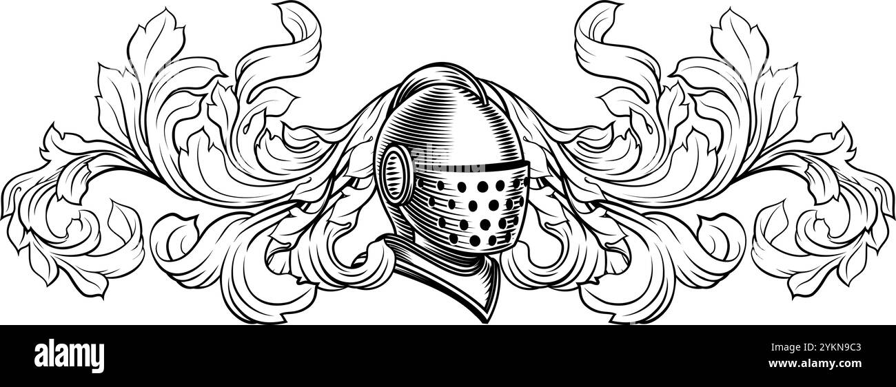 Coat of Arms Crest Knight Helmet Heraldry Design Stock Vector Image ...