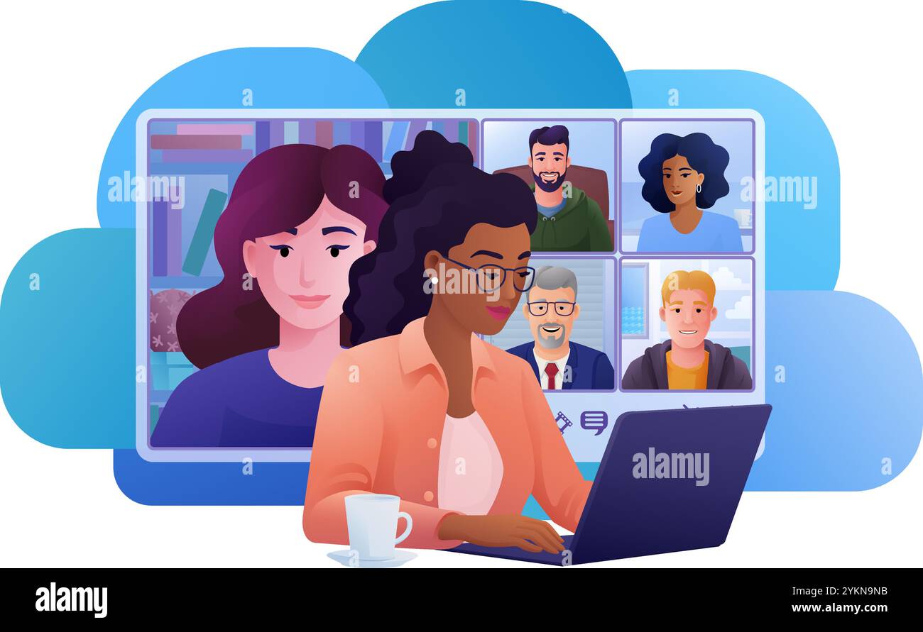 African woman video call Cut Out Stock Images & Pictures - Alamy