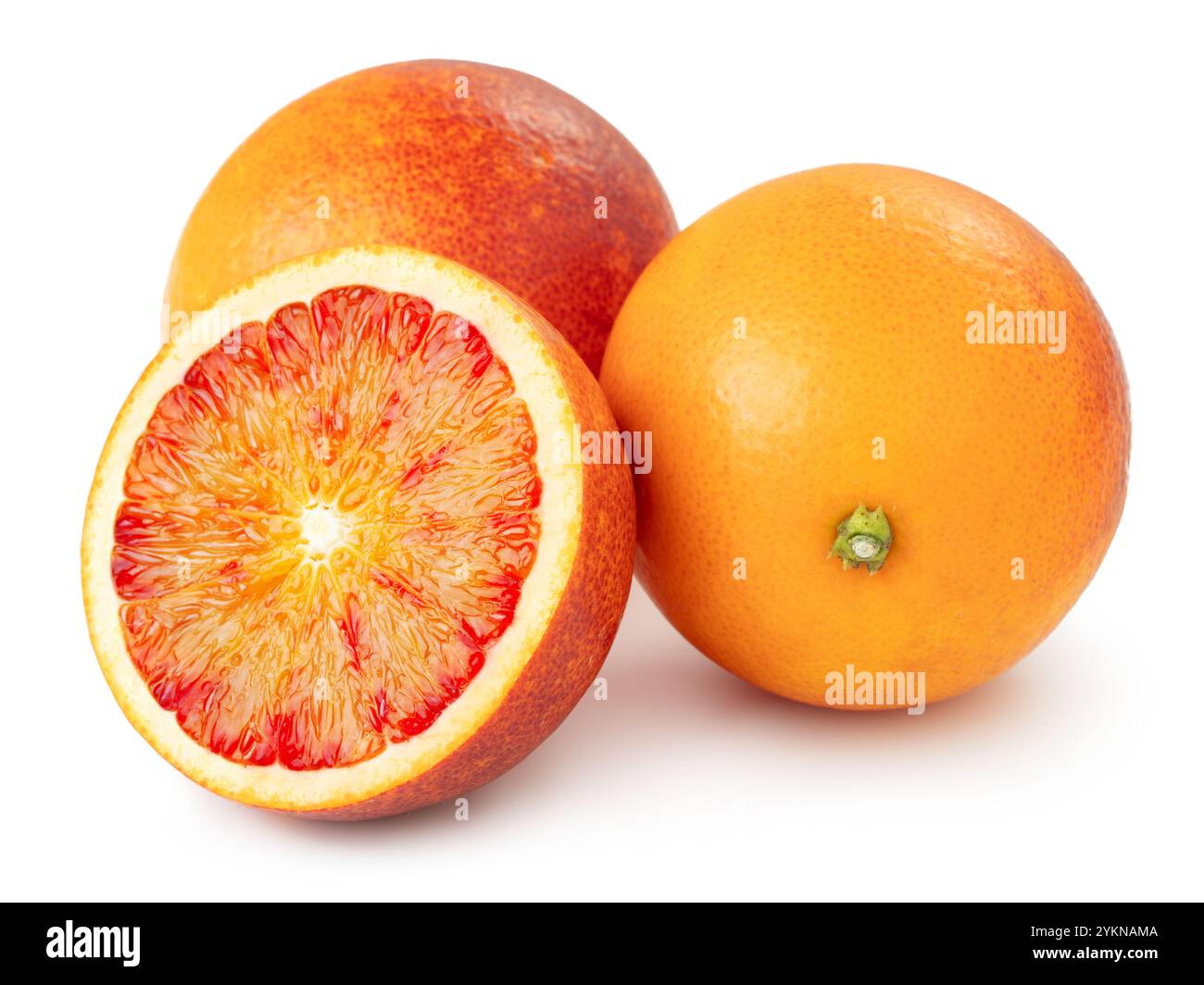 Sicilian blood oranges on white background Stock Photo - Alamy