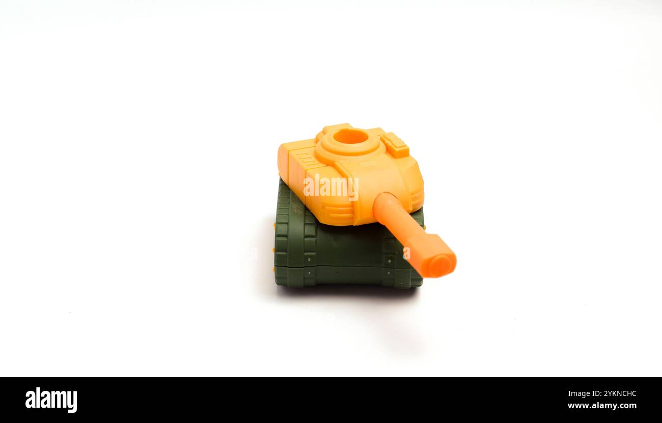 Children's Toy Car Yellow Green Color With White Background Isolated ...