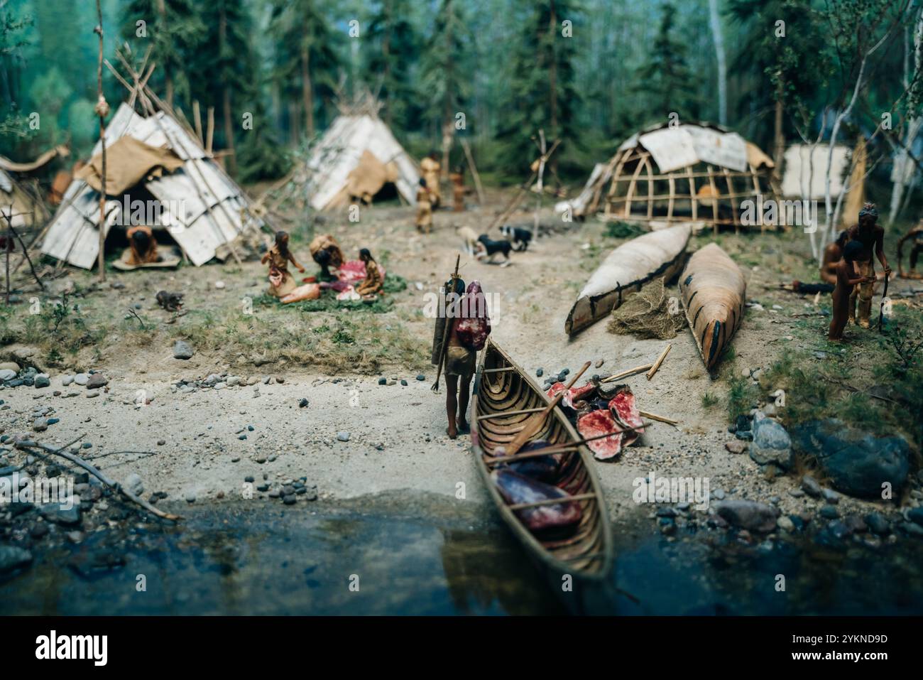 a miniature of the life of Canadian Indians. High quality photo Stock ...