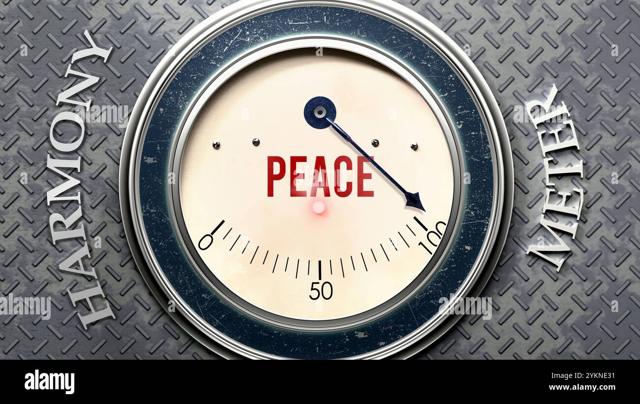 Peace and harmony meter that is hitting a full scale hi-res stock ...